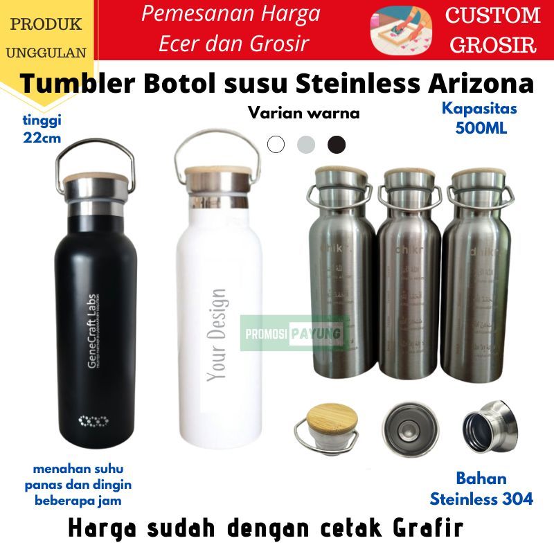 Jual TUMBLER CUSTOM GROSIR ECERAN TUMBLER BOTOL SUSU ARIZONA 500ML ...