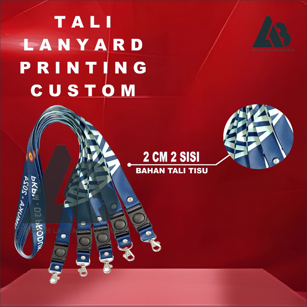 Jual CUSTOM TALI LANYARD ID CARD PRINTING SUBLIM2 CM 2 MUKA/CETAK ...