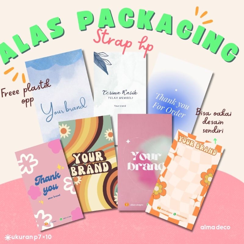 Jual Alas Packaging strap Hp (bisa pakai desain sendiri) | Shopee Indonesia