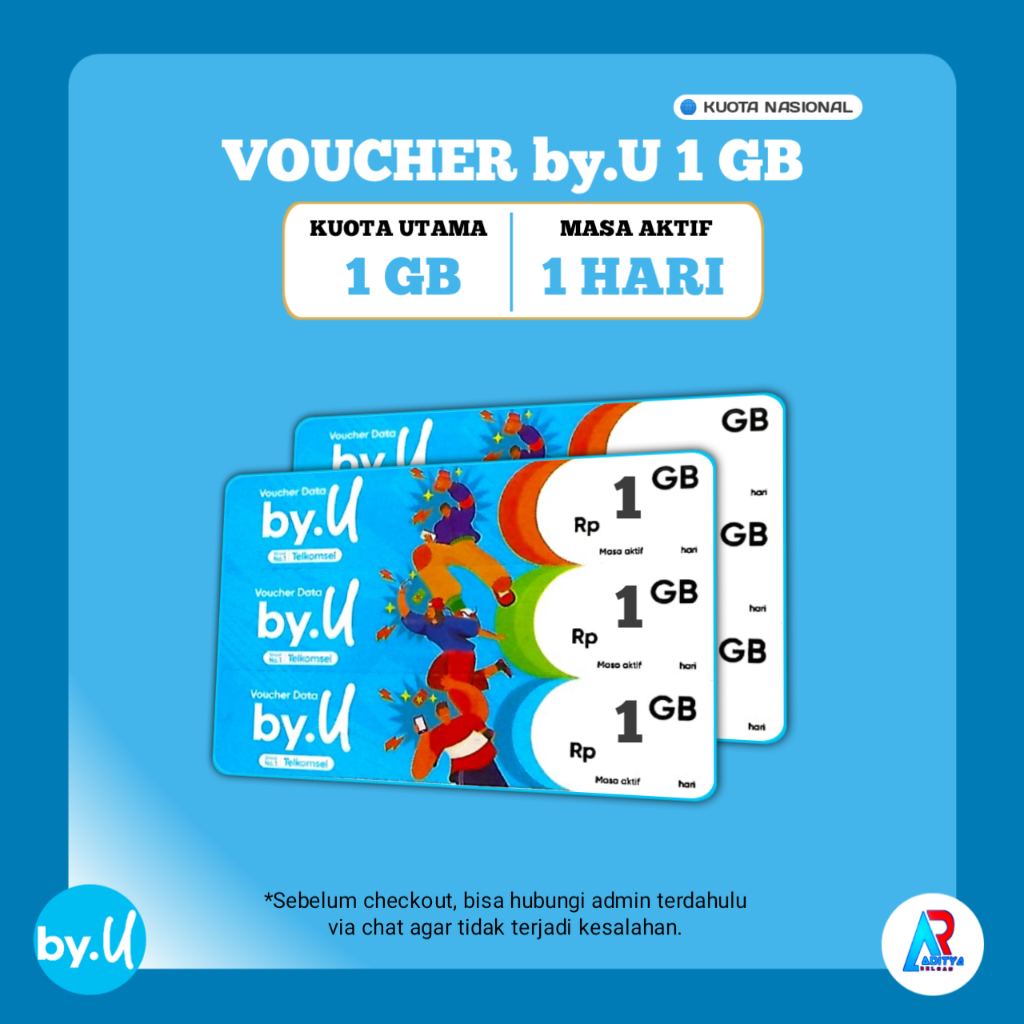 Jual Voucher Kuota By.U 1GB 1Hari Nasional | Shopee Indonesia