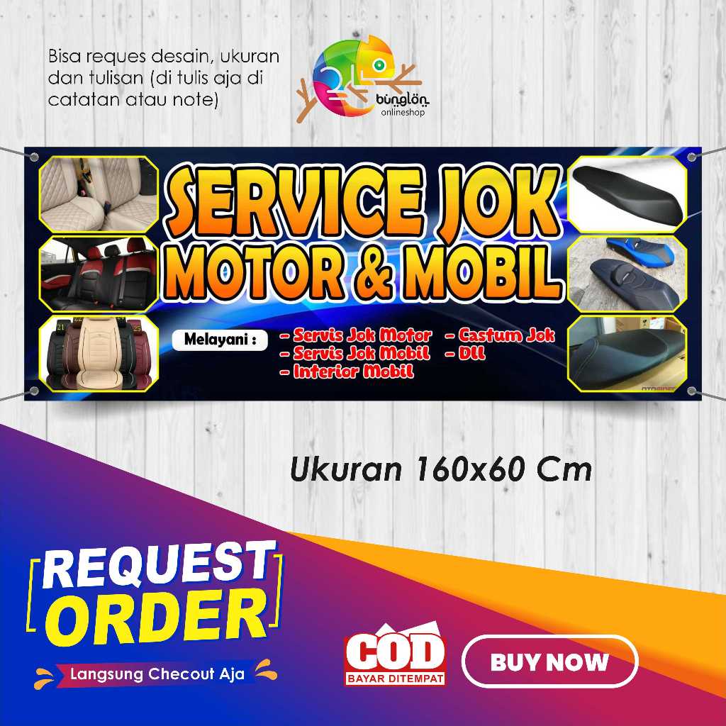 Jual Spanduk Banner 160x60 Service Jok Motor dab Mobil Custom Desain ...