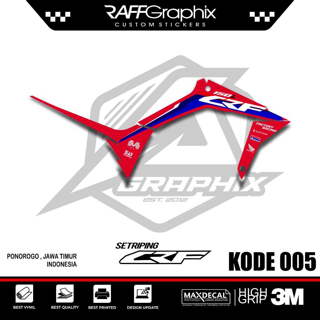 Jual STIKER STRIPING CRF 150 L KODE 005 / STRIPING CUSTOM CRF 150 L ...