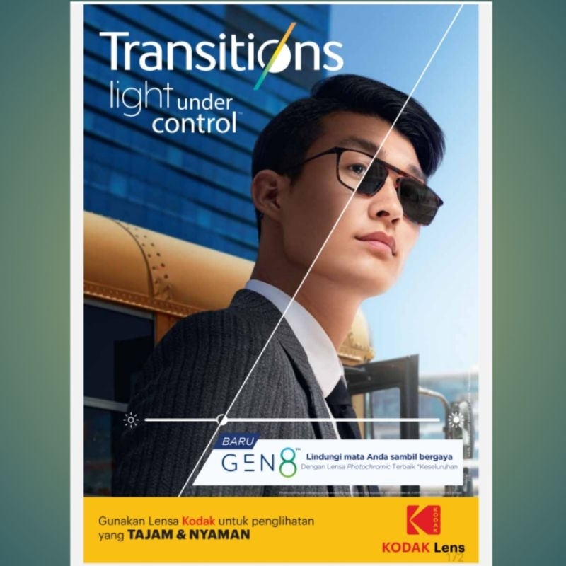Jual Lensa Kacamata Progresif Kodak Transitions Signature Gen-8 Grey ...