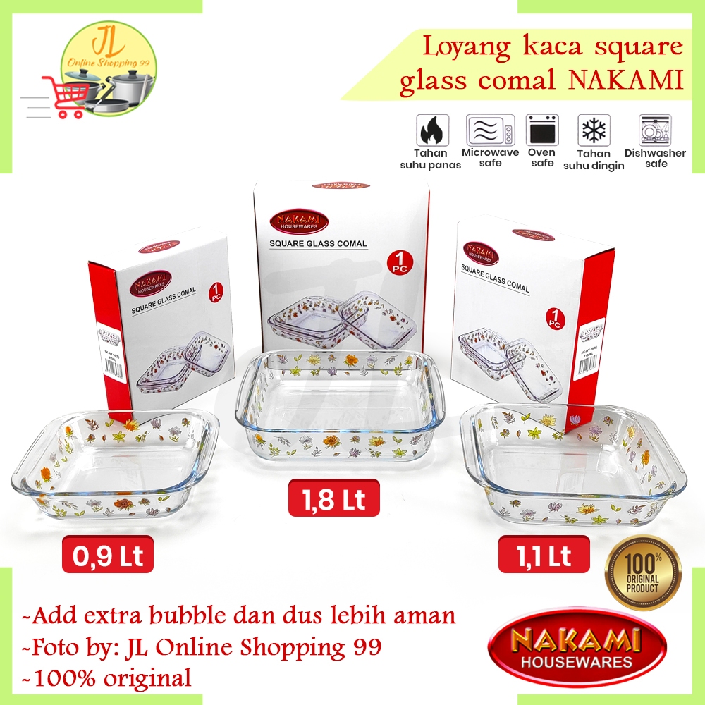 Jual loyang kaca tahan panas segi / Square Glass Comal Basy Wadah ...