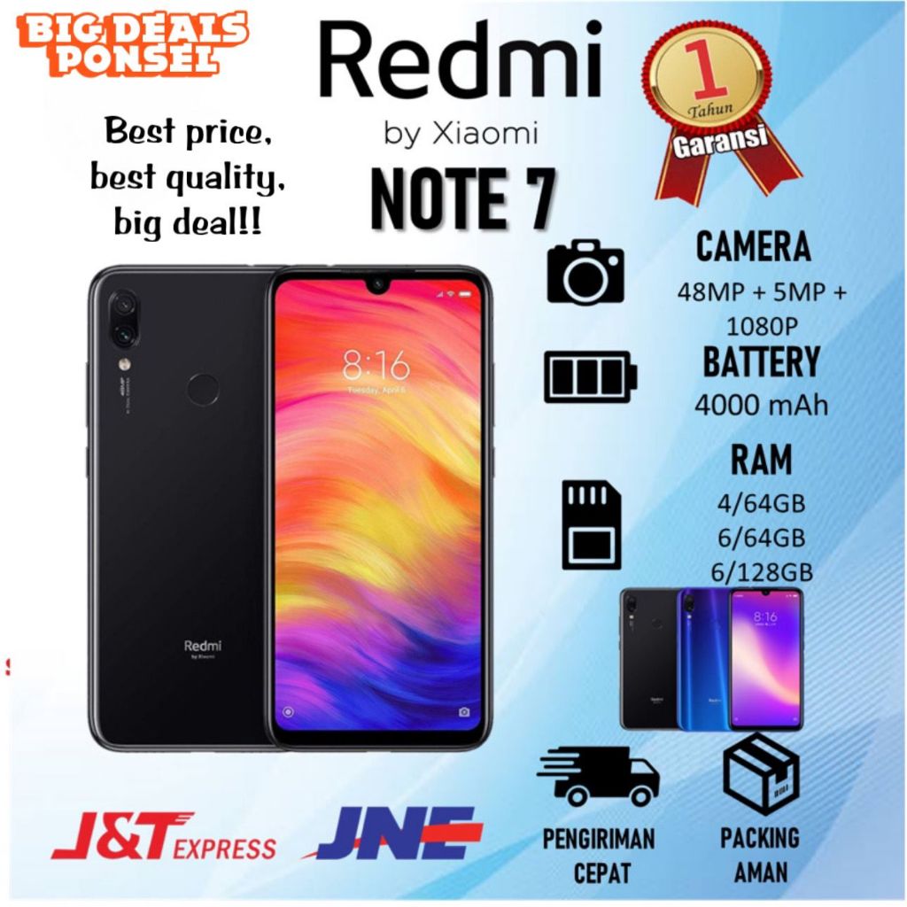 Jual Xiaomi Redmi note7 4GB/128GB 4000mAh Garansi 1 tahun hp | Shopee Indonesia