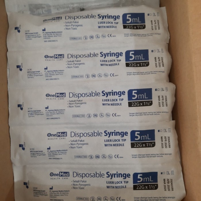 Jual Syringe 5cc / Jarum Suntik 5cc / Spuit 5cc Onemed | Shopee Indonesia