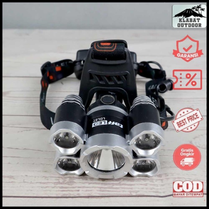 Jual Paket Senter Kepala 5 LED Headlamp 16000 Lumens Cree T6 Super Terang | Shopee Indonesia