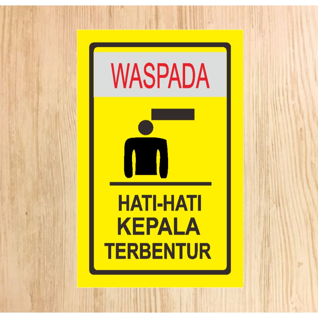 Jual Stiker Waspada Kepala Terbentur | Stiker Keselamatan K3 | Shopee ...