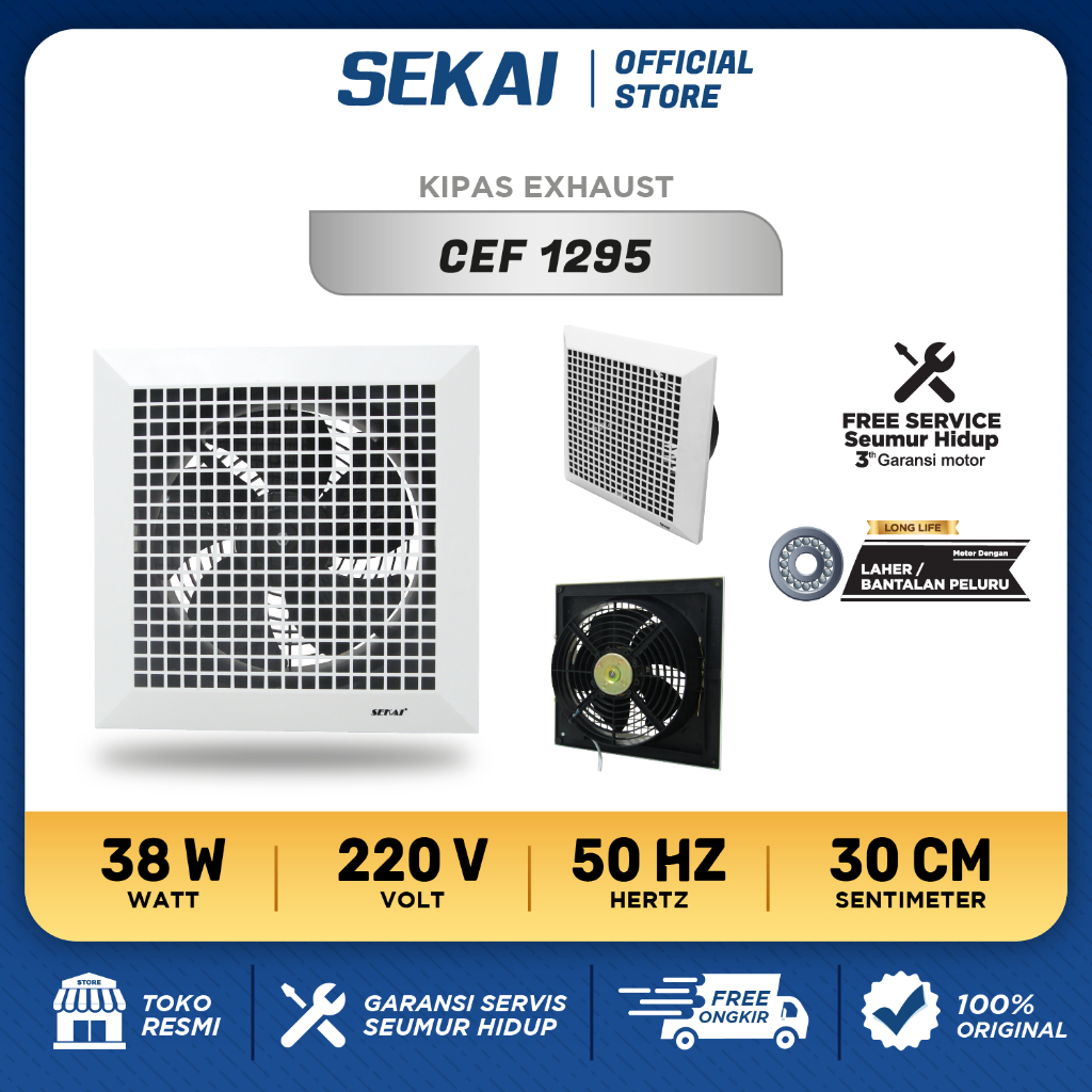 Jual Sekai CEF1295 Exhaust Fan 12 Inch Ceiling Plafond CEF-1295 / EXHAUST FAN CEILING PLAFON ...