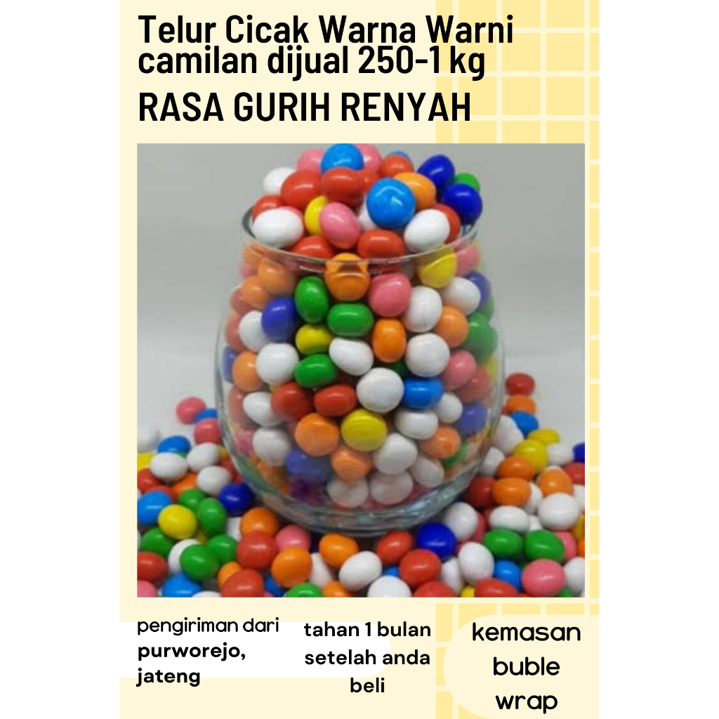 Jual permen telur cicak warna warni khas lebaran | Shopee Indonesia