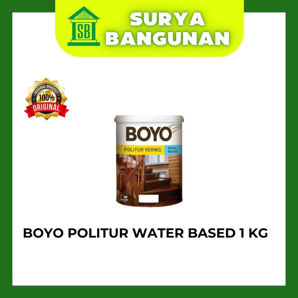 Jual Cat Kayu Politur BOYO Water Based 1 Kg Warna / Vernis Plitur Avian ...