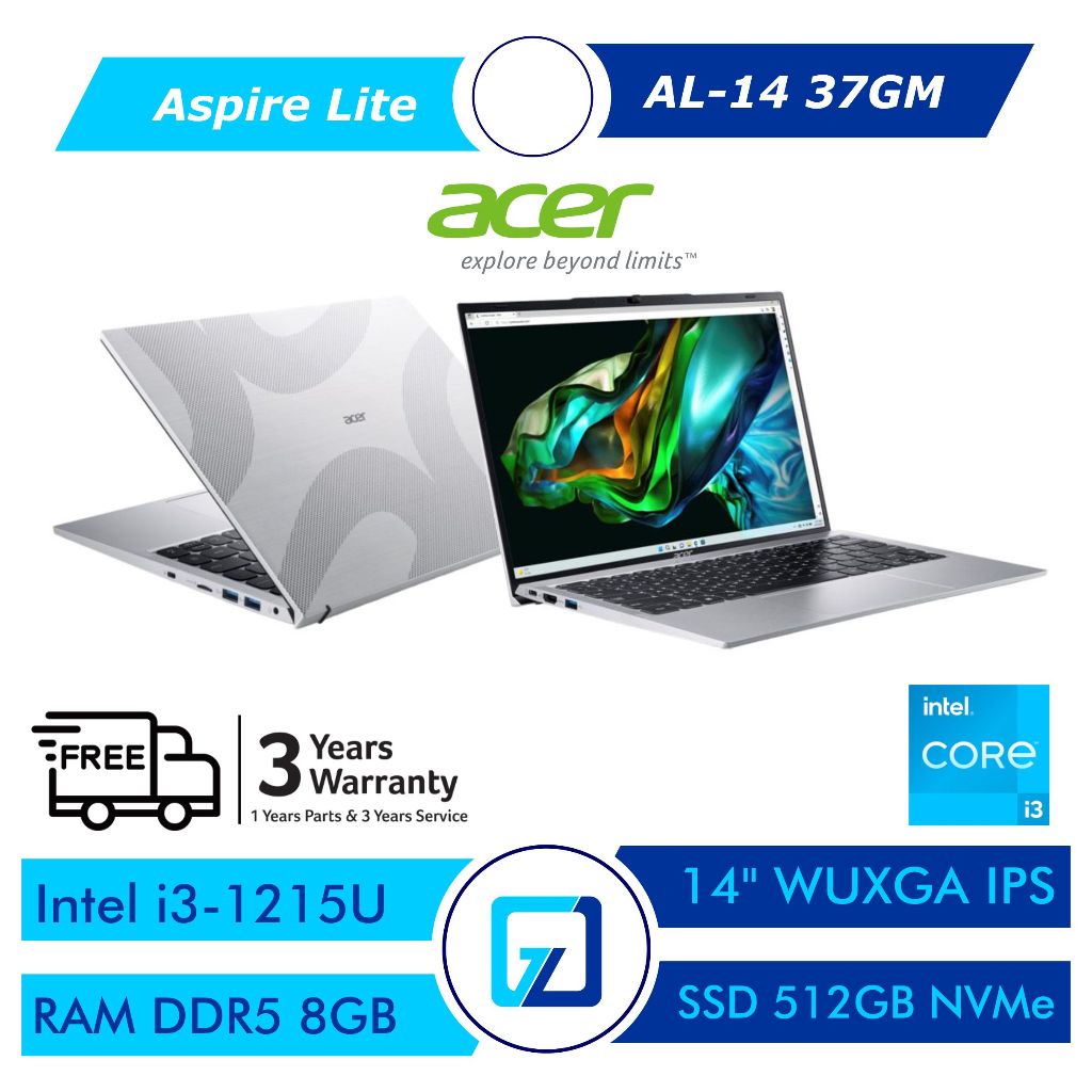 Jual ACER ASPIRE LITE AL14-51M-37GM CORE i3 1215U RAM 8GB 512GB SSD 14 ...