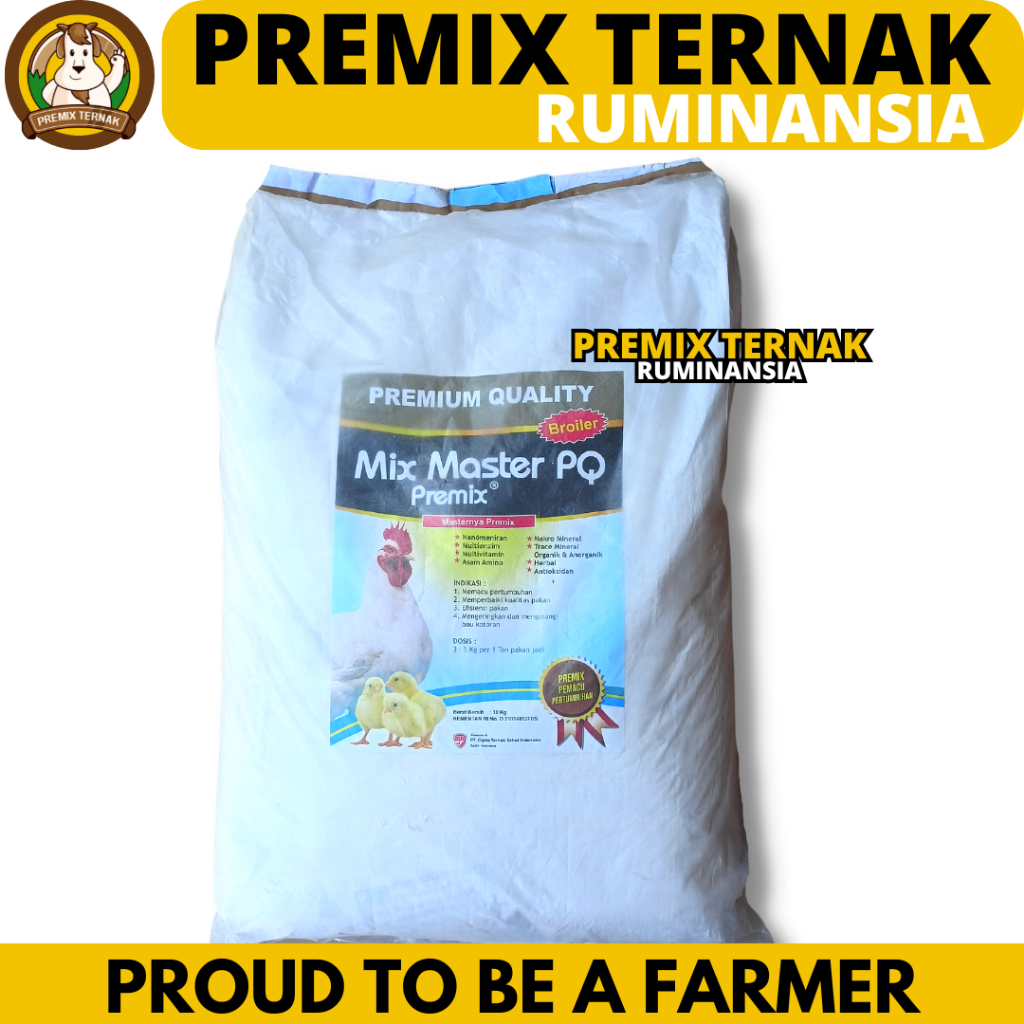Jual MIX MASTER PREMIX BROILER PQ 30KG (1 SAK) - Suplemen Premix Pemacu Pertumbuhan Ayam Broiler ...