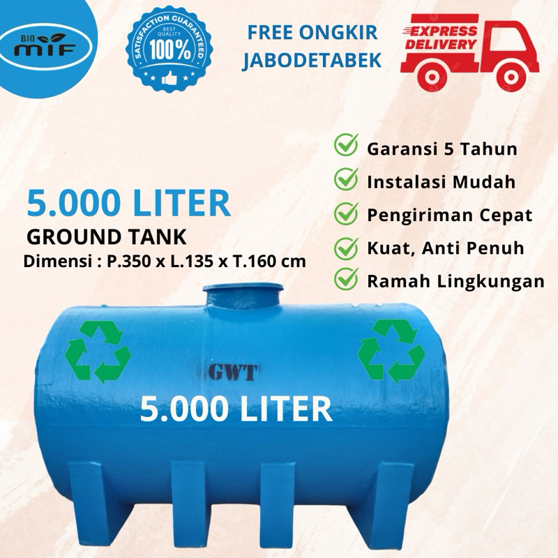Jual ground water tank, tanki air tanam, ground tank 5.000 liter ...