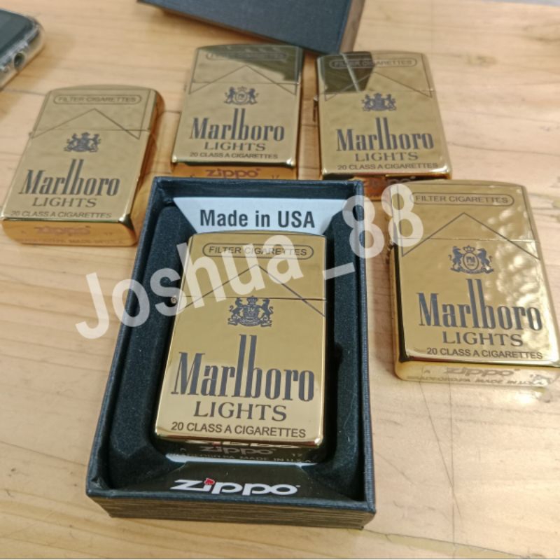 Jual Korek Api Zippo Marlboro Gold Bisa Ukir Nama Sendiri | Shopee ...