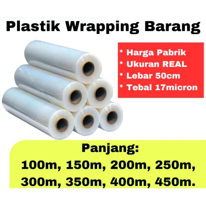 Jual PLASTIK WRAPPING EKONOMIS / STRECH FILM 50CM x 300M | Shopee Indonesia