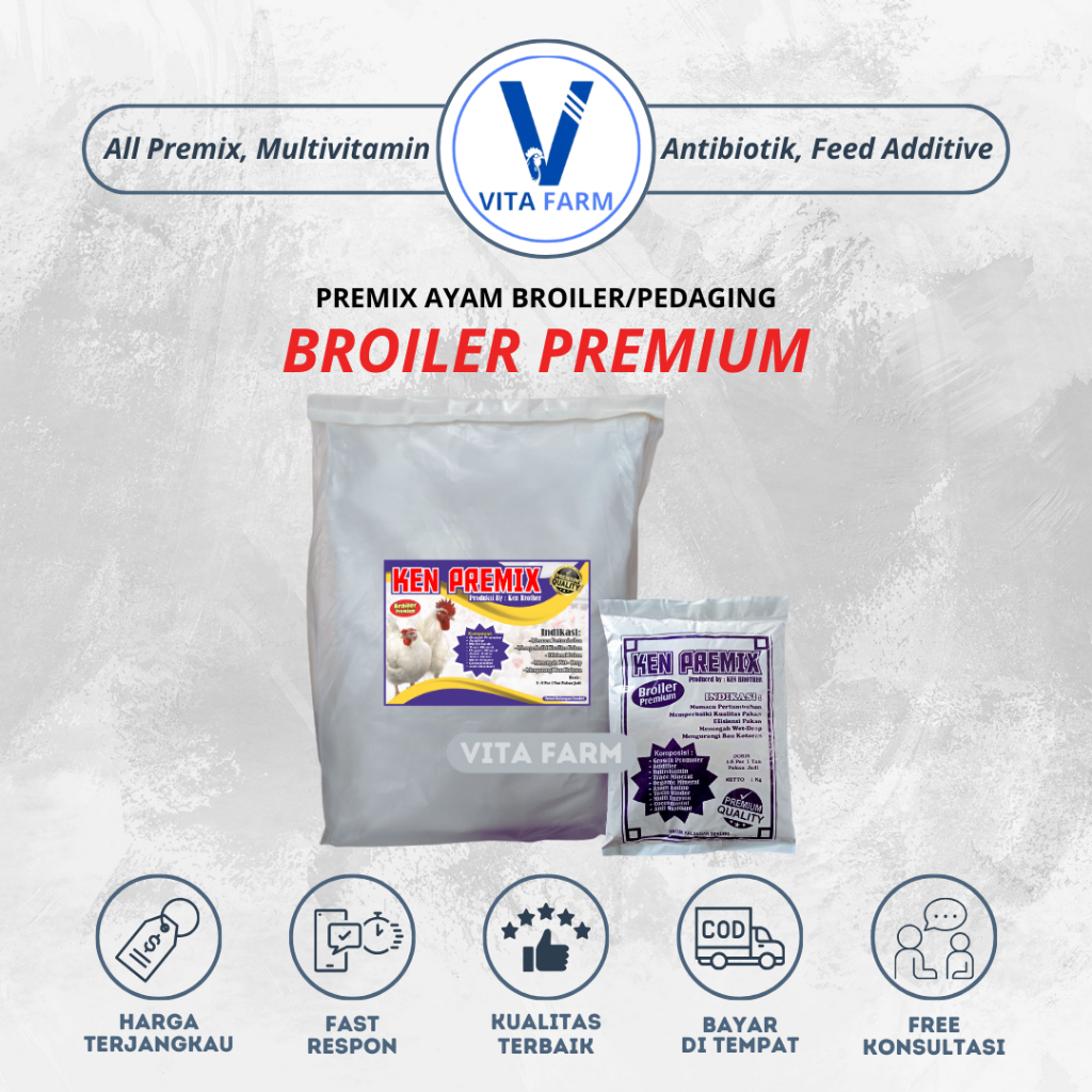 Jual Ken Premix - Premix Broiler Premium Campuran Pakan Ayam Broiler Pedaging | Shopee Indonesia