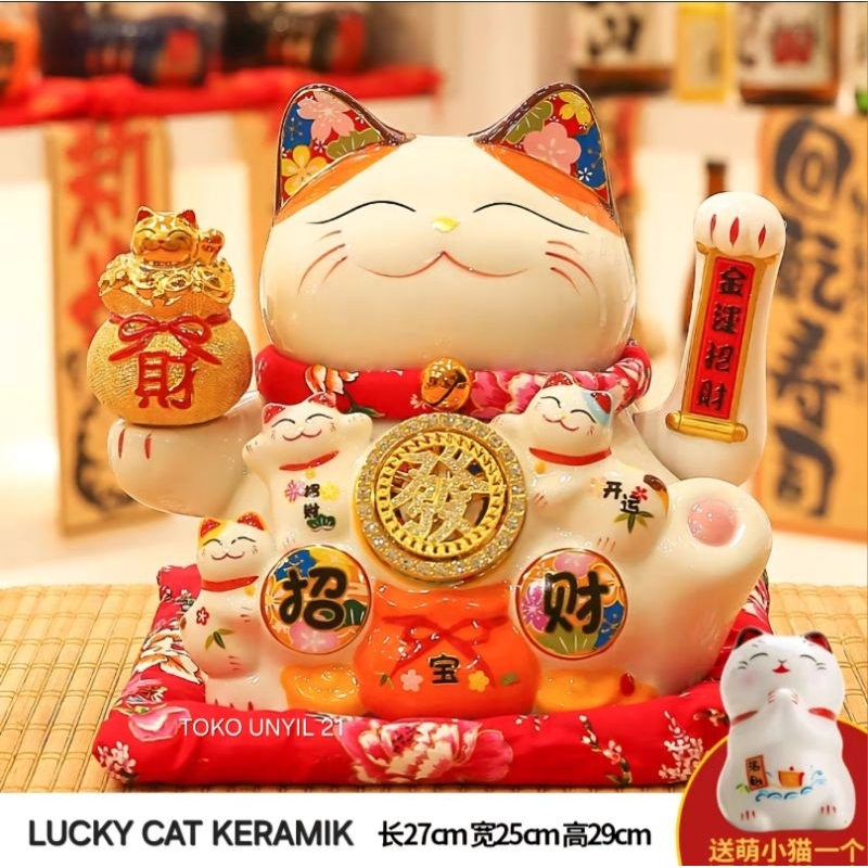 Jual KUCING KERAMIK 25CM Kucing Hoki / Lucky Cat / Kucing Keberuntungan ...