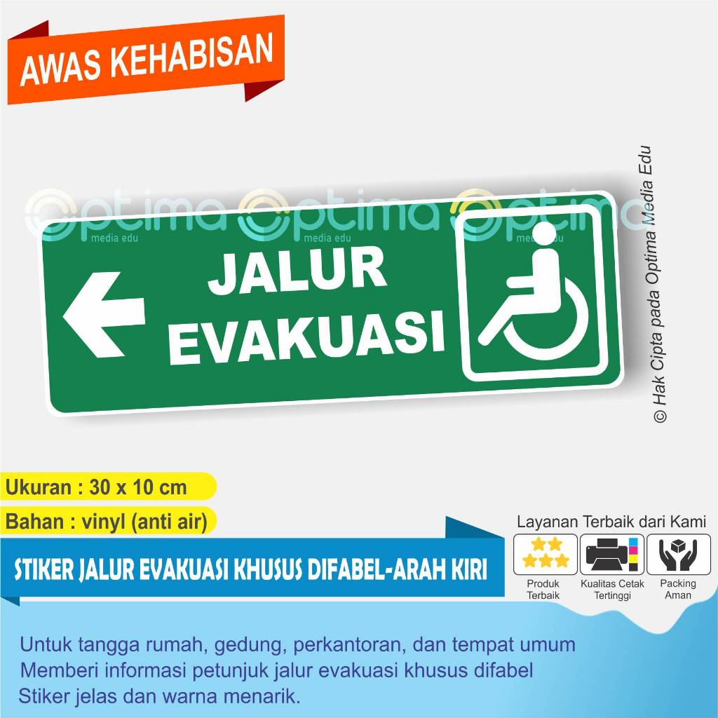Jual STIKER JALUR EVAKUASI KHUSUS DIFABEL/CACAT | Shopee Indonesia