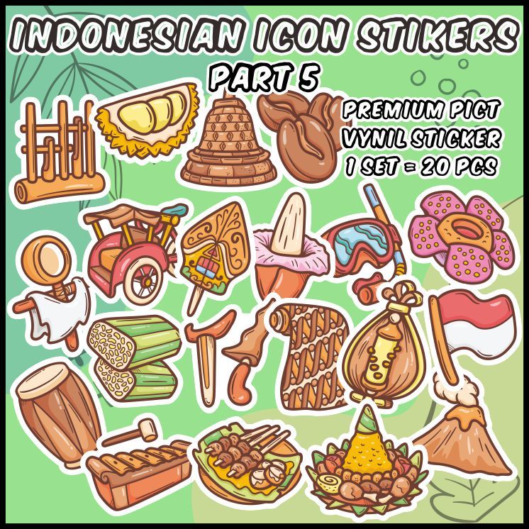 Jual [1 pack] indonesian Icon Stickers 5 (Stiker Ikon Indonesia 5 ...