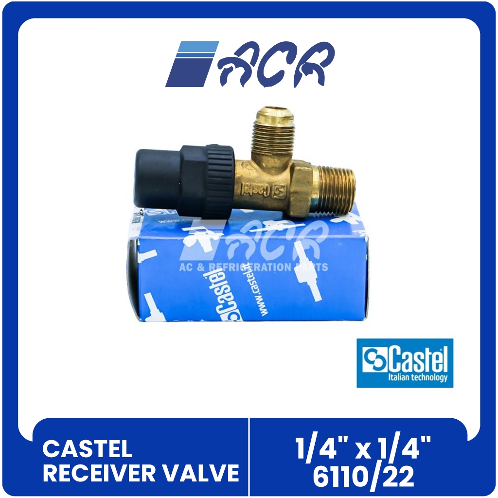 Jual Castel Receiver Valve 1/4" x1/4" 6110 22 - Receiver valve merek ...
