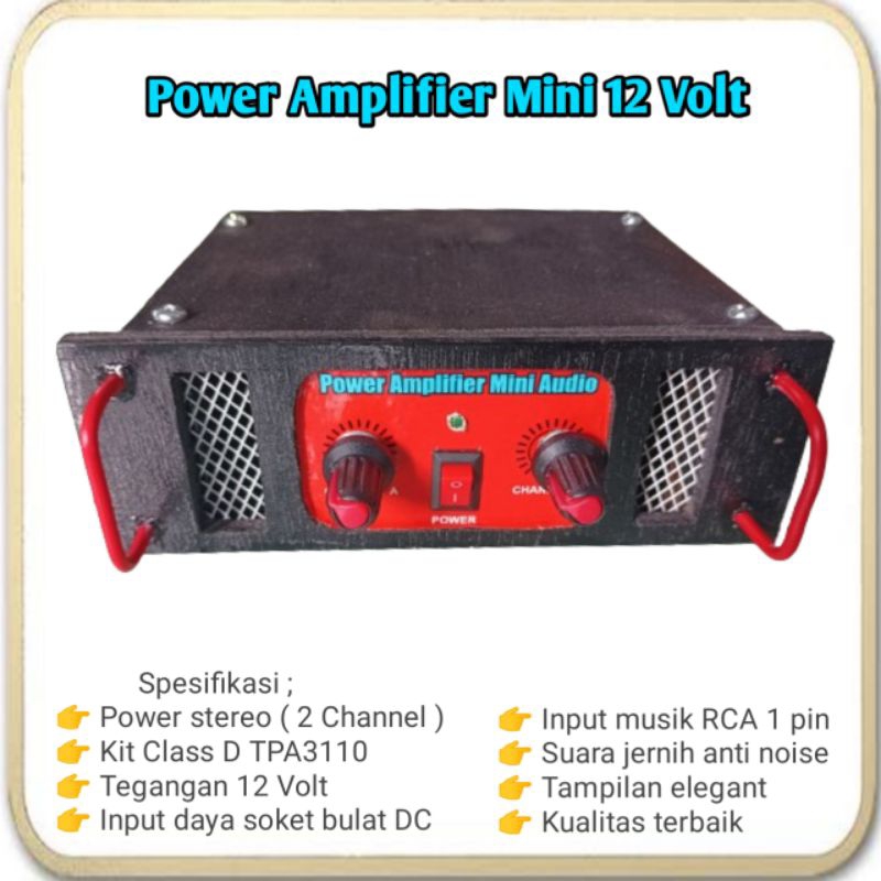 Jual Power Amplifier Mini Audio Sound System Miniatur Daya Aki Adaptor ...