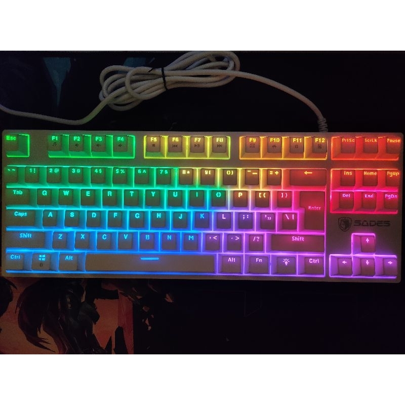 Jual Sades Khanda Mechanical Gaming Keyboard - Putih, Blue Switch ...
