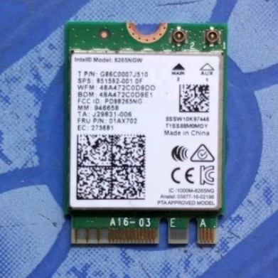 Jual WIFI CARD laptop WIRELESS INTEL 8265 AC BT 4.2 NGFF M.2 2G 5G 8260NGW | Shopee Indonesia