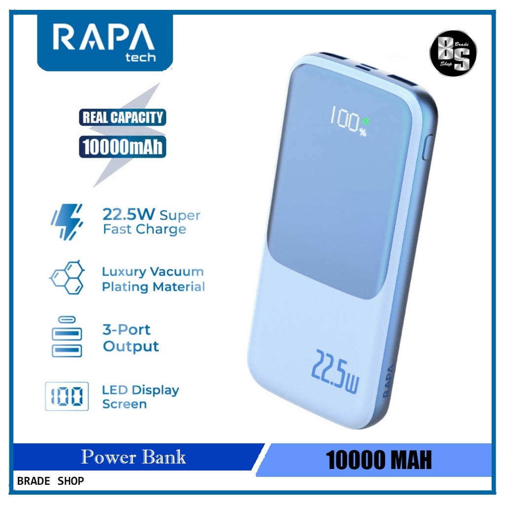 Jual Power Bank 10000 Mah Rapa Tech 22,5W LED Display PD20W Premium ...
