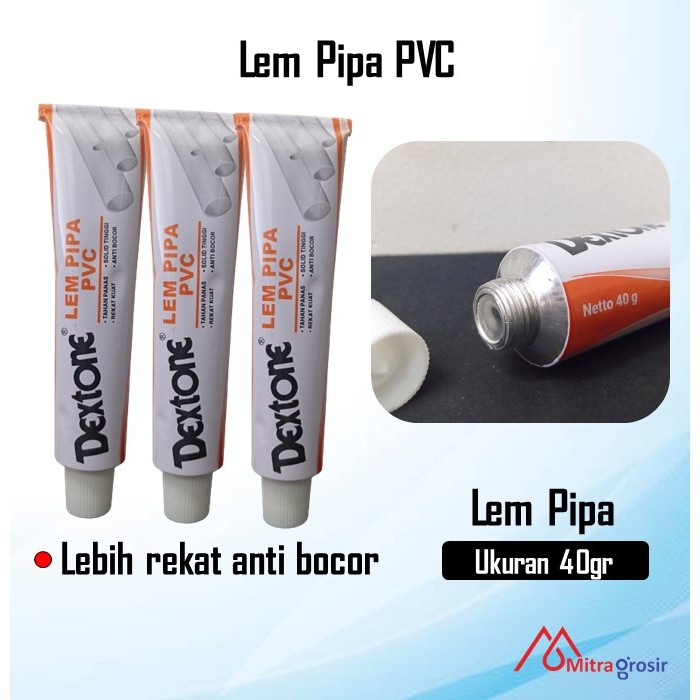 Jual Lem Pipa PVC Paralon DEXTONE 40gr Perekat Pralon Talang Lem Tube ...