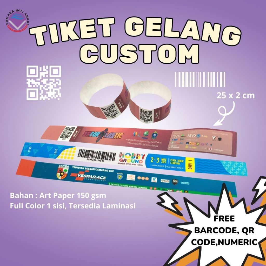 Jual Cetak gelang tiket kertas gelang event wahana dan konser | Shopee ...