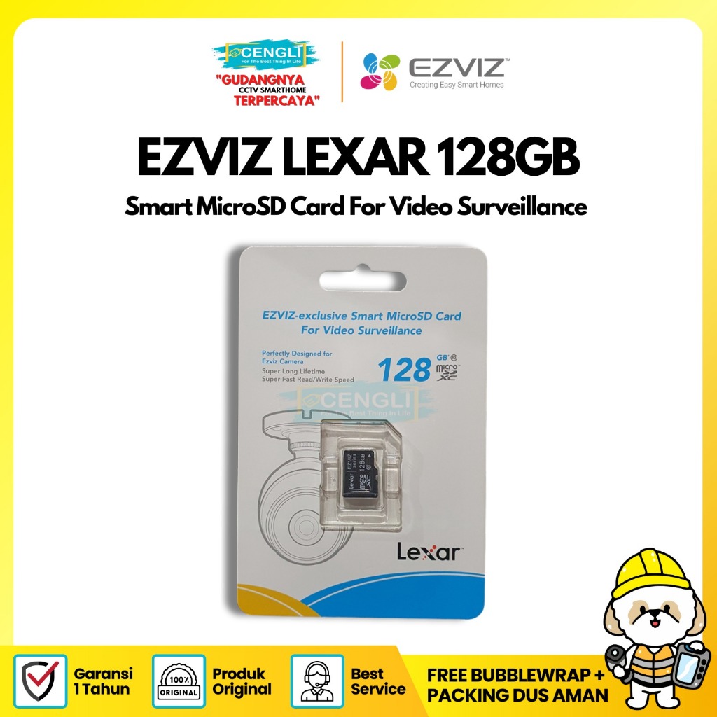 Jual Lexar Ezviz Smart Micro SD 128GB Khusus Cctv/memory card cctv ...