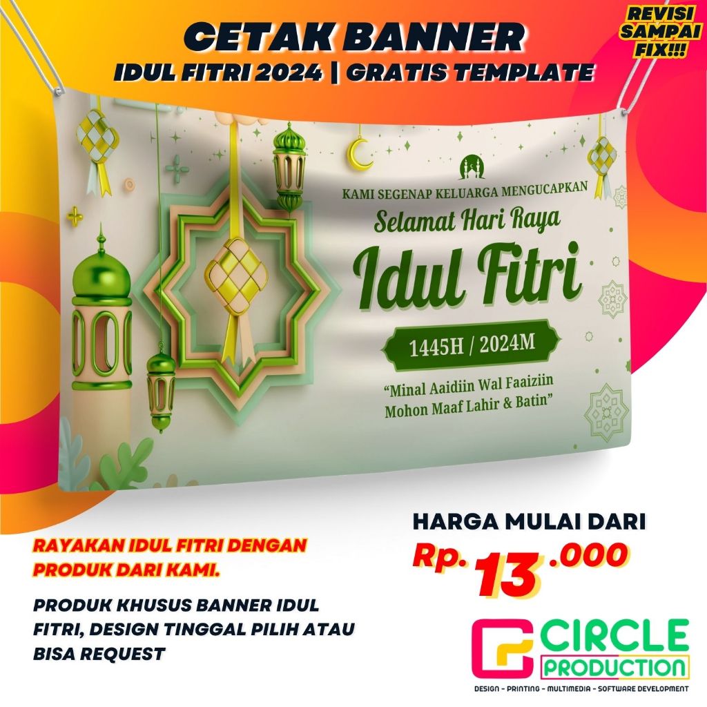 Jual CETAK BANNER TEMA IDUL FITRI | GRATIS TEMPLATE DESIGN | REVISI ...