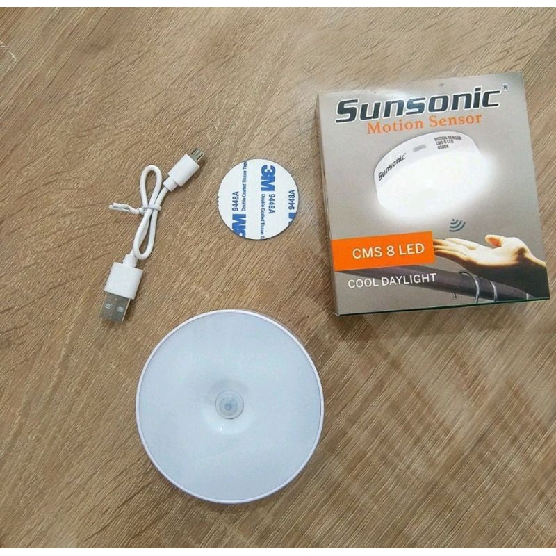 Jual Sunsonic CMS 8 LED Lampu DownLight SENSOR GERAK dan CAHAYA 8 LED ...