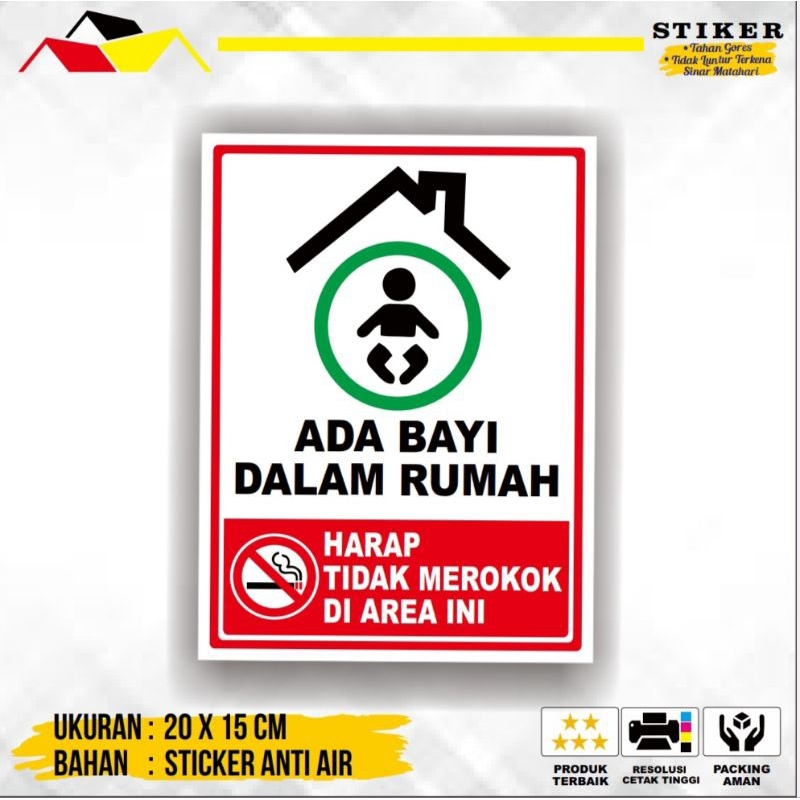 Jual STIKER ADA BAYI DI DALAM RUMAH / DILARANG MEROKOK | Shopee Indonesia