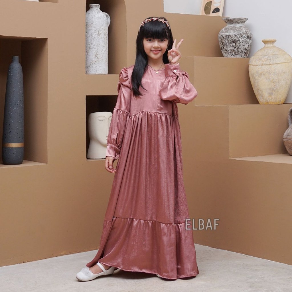 Jual Bella Dress Baju Gamis Anak Perempuan Shimmer Creadenza Silk ...