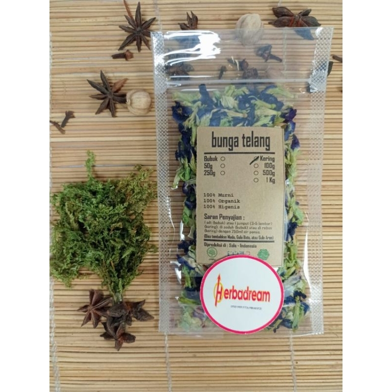 Jual 1 KG BUNGA TELANG KEMBANG BIRU BUTTERFLY PEA BLUE TEA SIMPLISIA ...