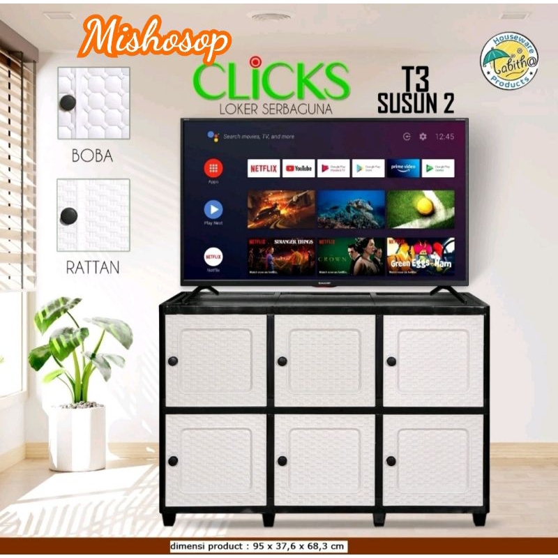 Jual LEMARI PLASTIK TABITHA CLICKS TOWER 3 MINIMALIS LOCKER BOX ...