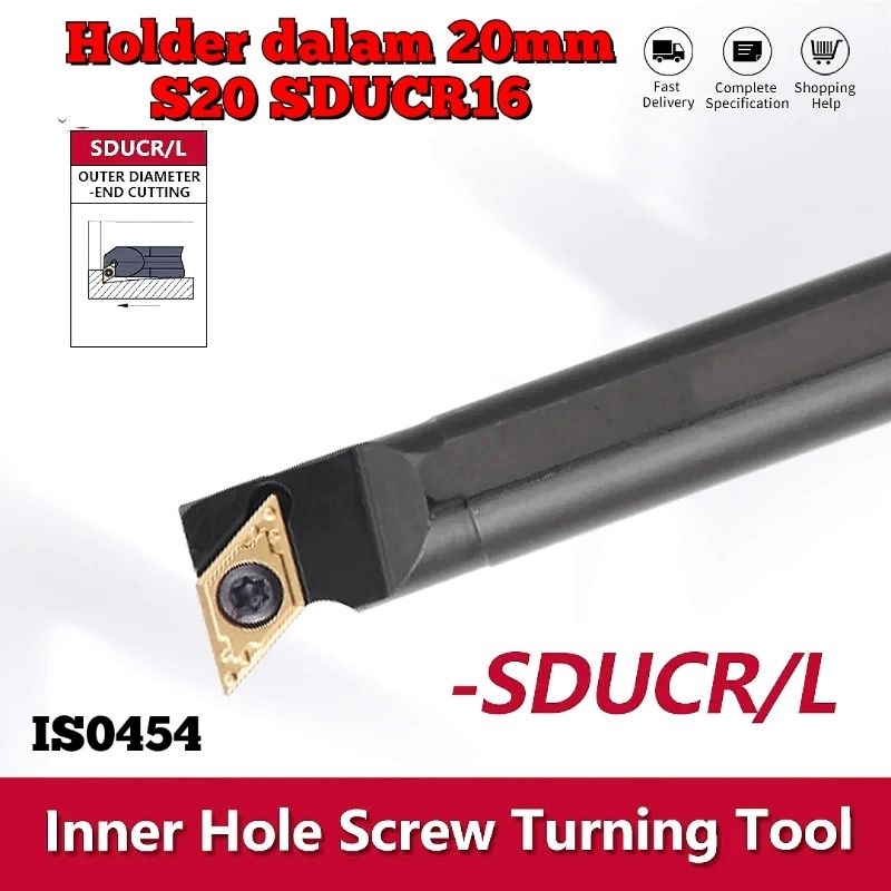 Jual Holder bubut dalam 20mm S20 SDUCR11 holder boring cocok untuk insert dcmt11 boring bar CNC ...