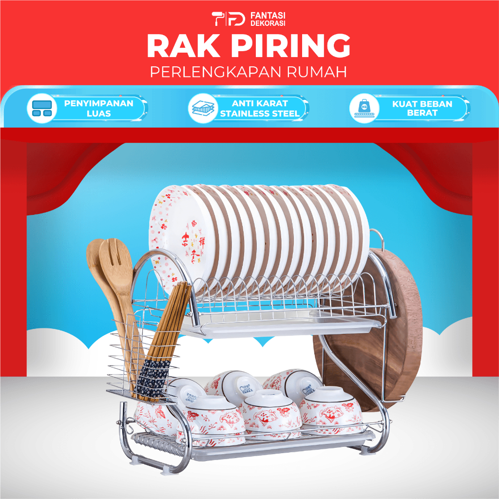 Jual Rak piring serbaguna Rak piring mini Berkualitas Rak 2 Susun ...