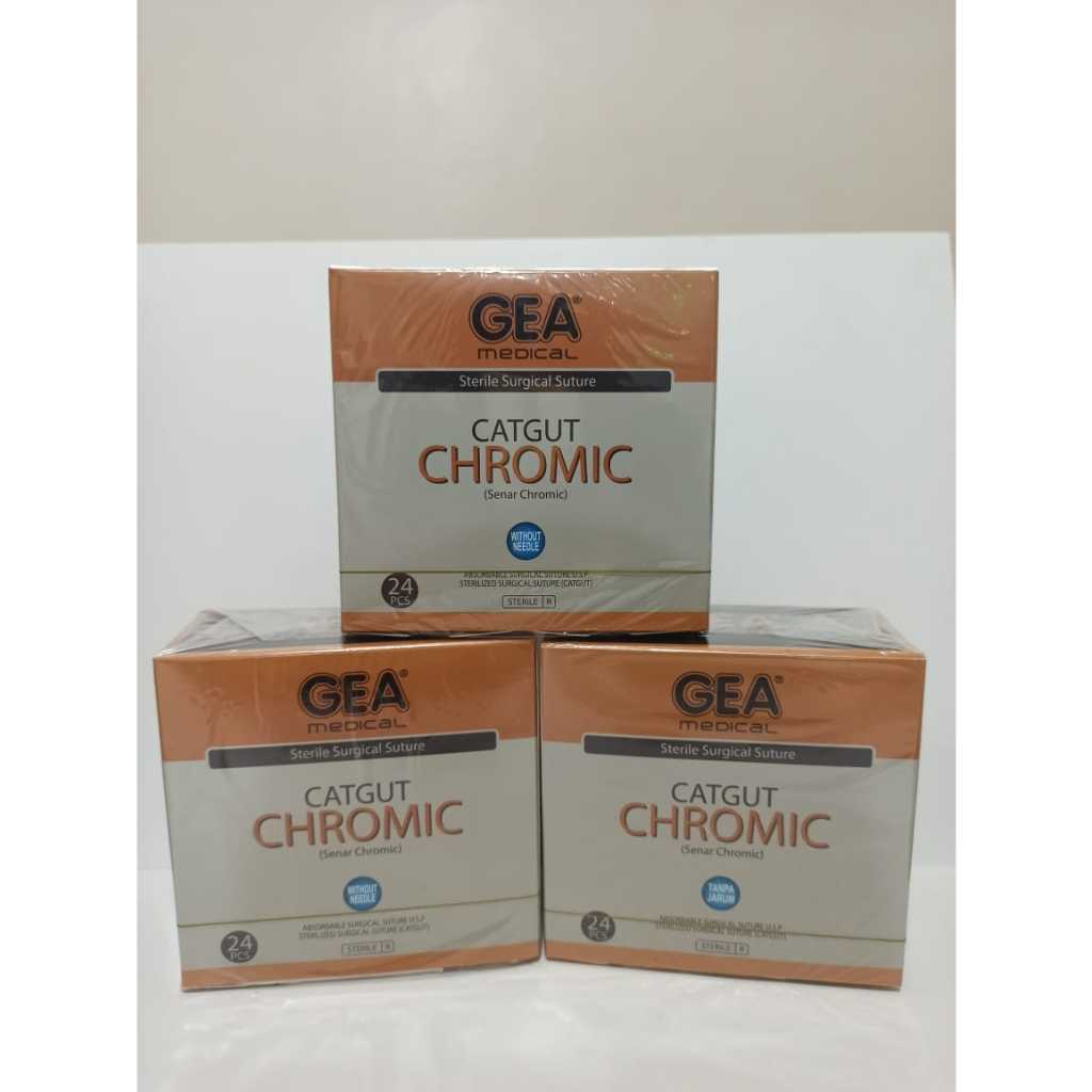 Jual GEA MEDICAL SENAR CHROMIC SUTURE CATGUT STERIL - GCS | Shopee ...