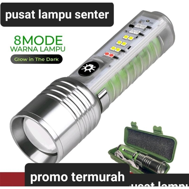Jual (ORIGINAL)Senter Transparan 520a 8 mode Warna zoom in out Cas 30w | Shopee Indonesia