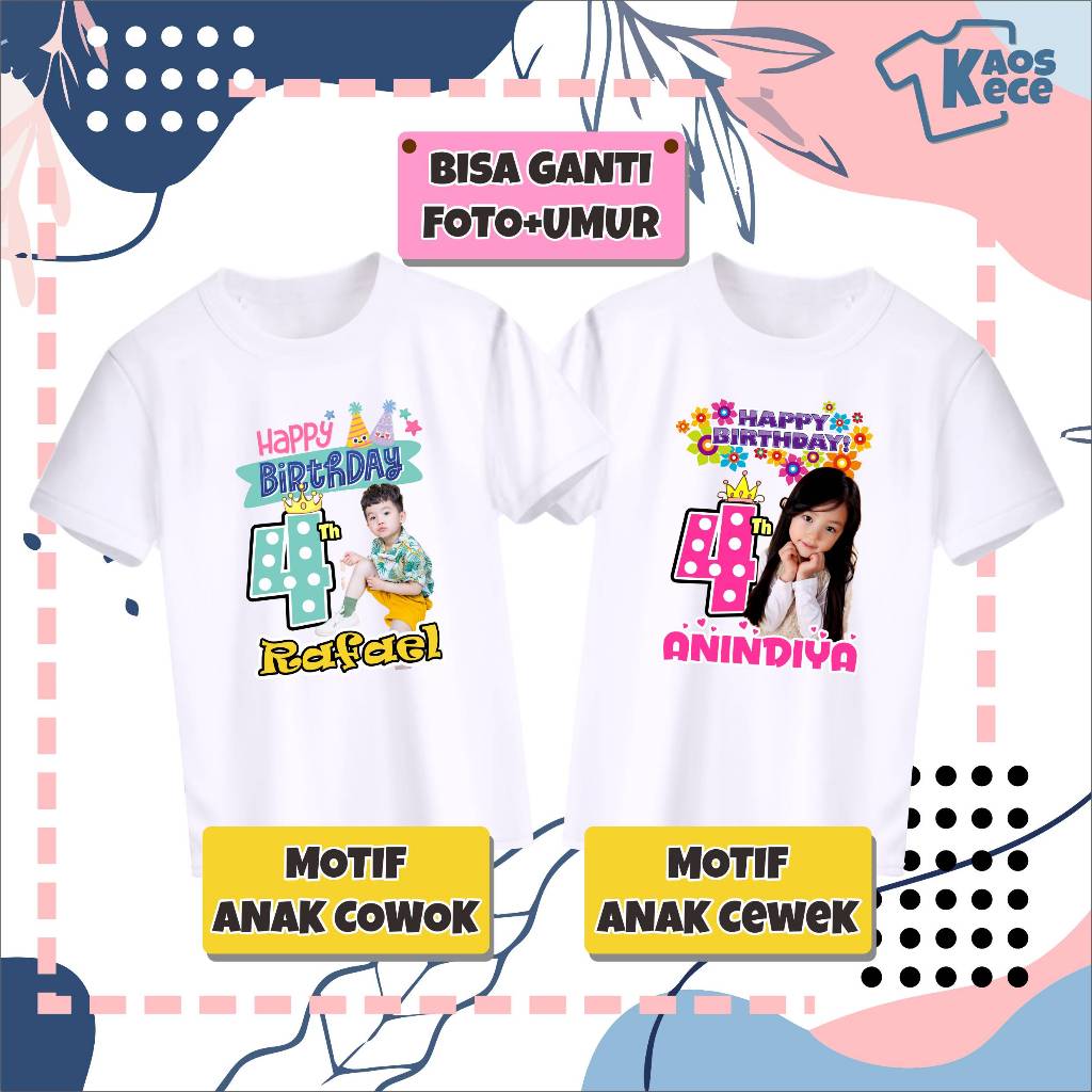 Jual Kaos foto ultah anak baju ulang tahun keluarga gratis foto dan ...