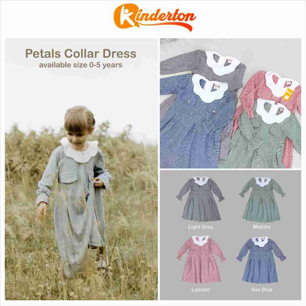 Jual kinderton.id - ( Promo 12.12 ) Petals Collar Midi Dress ( Dress ...