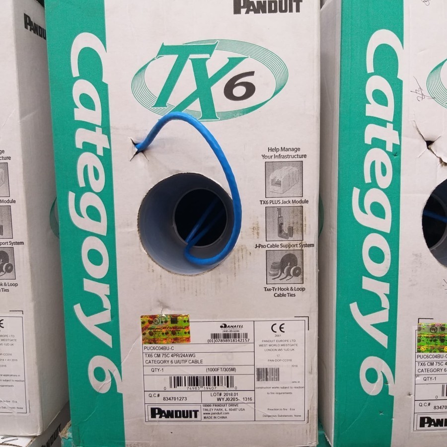 Jual Kabel LAN UTP PANDUIT CAT 6 TX6 PUC6C04BU-F / PANDUIT CAT6 TX6/PANDUIT | Shopee Indonesia