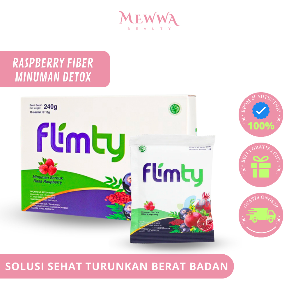 Jual [ FREE GIFT ] Flimty Raspberry Fiber Antioksidan Minuman Detox 1 ...