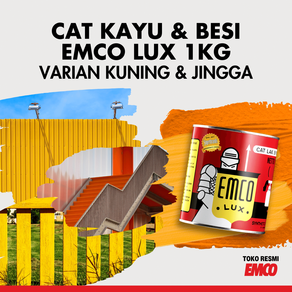 Jual Emco Lux Cat Kayu & Besi 1kg - Kuning Oranye Jingga Yellow Orange ...