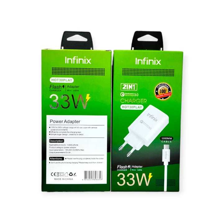 Jual TC INFINIX QUALCOMM QC 3.0 CHARGER INFINIX 33W MICRO & TYPE C ...