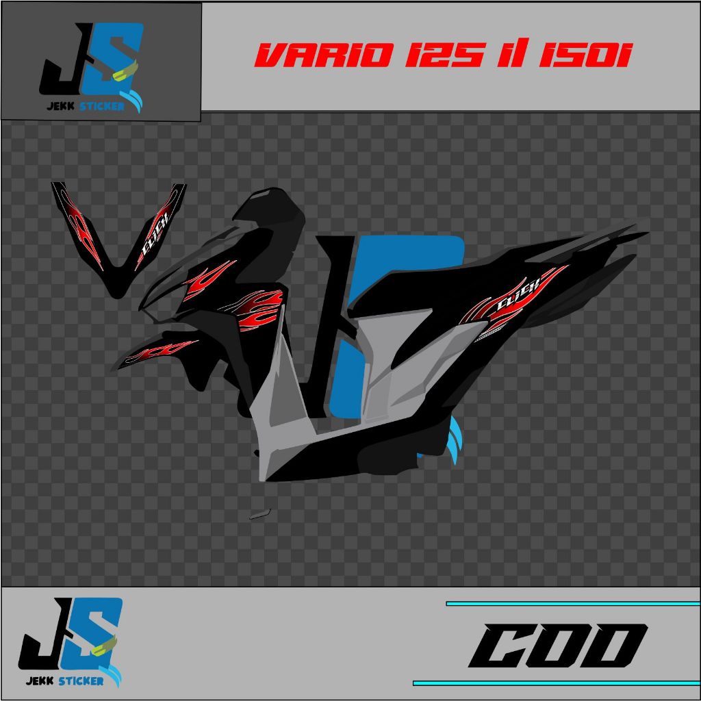 Jual STRIPPING SIMPEL HONDA VARIO 125I DESAIN API MERAH SUDAH DI ...