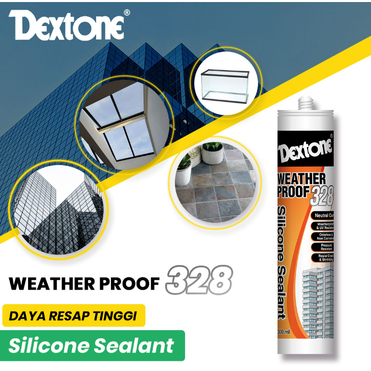 Jual Lem Silicone Sealant Dextone NETRAL PLUS WEATHER PROOF 328 Outdoor ...